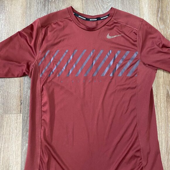Nike | Shirts | Nike Mens Wine Colored Dri Fit Running Athletic Shirt ...